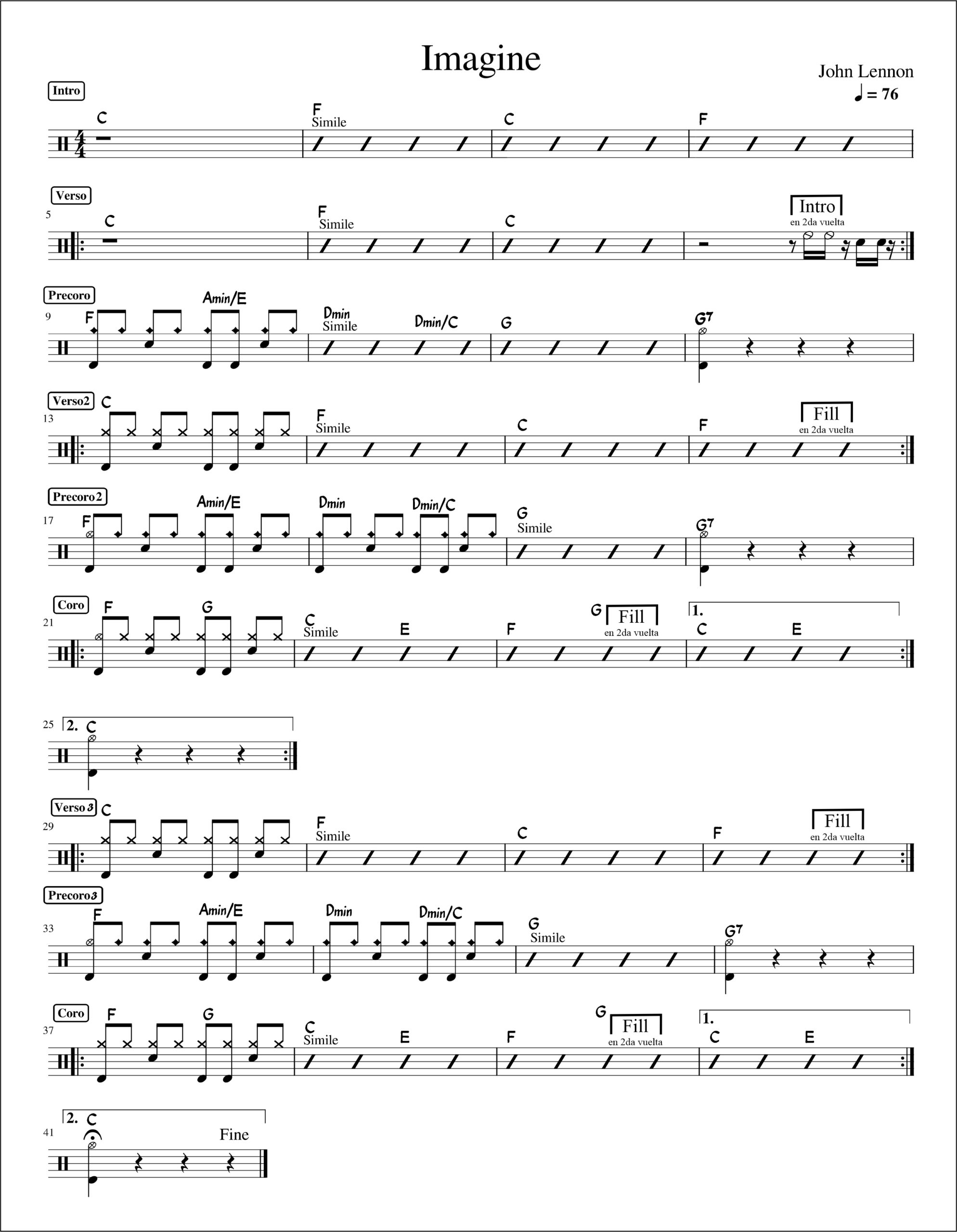 Imagine – John Lennon – AMP en Línea