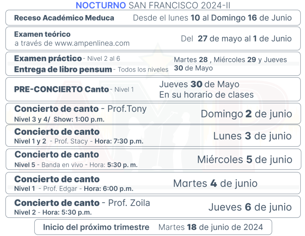 Fechas – AMP en Línea